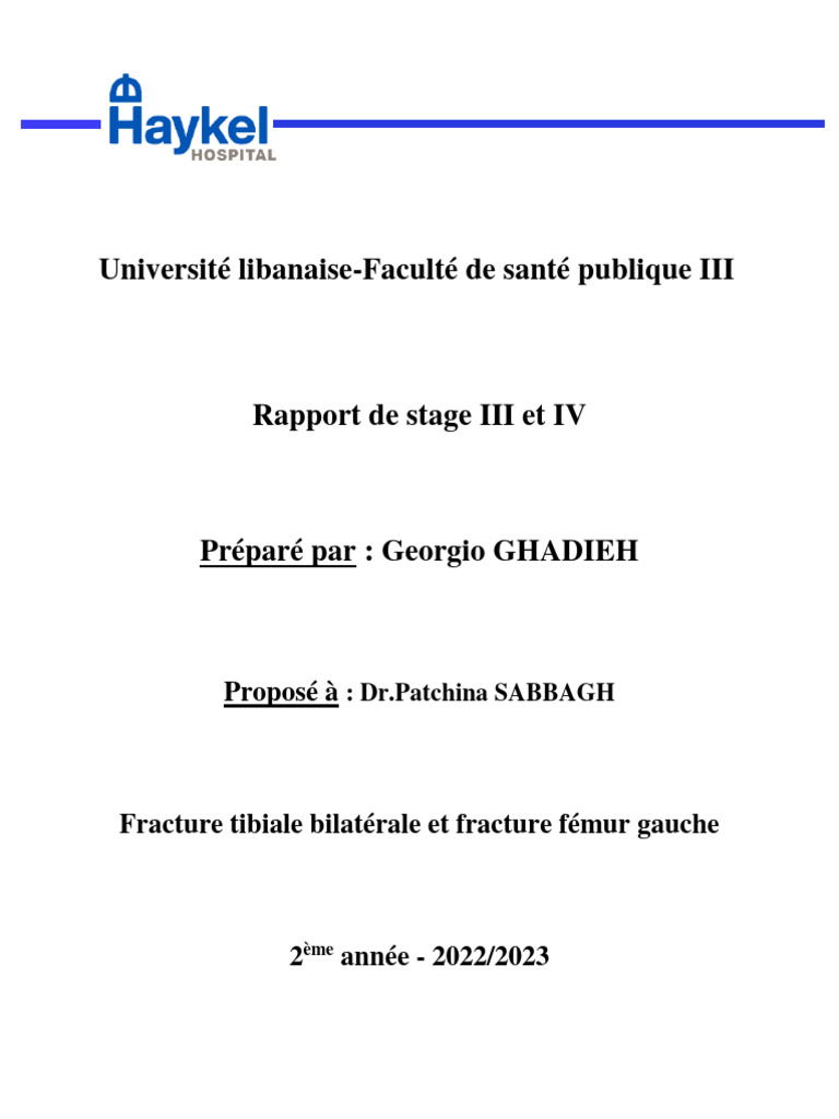 Rapport D'observation Physio Gio PDF | PDF