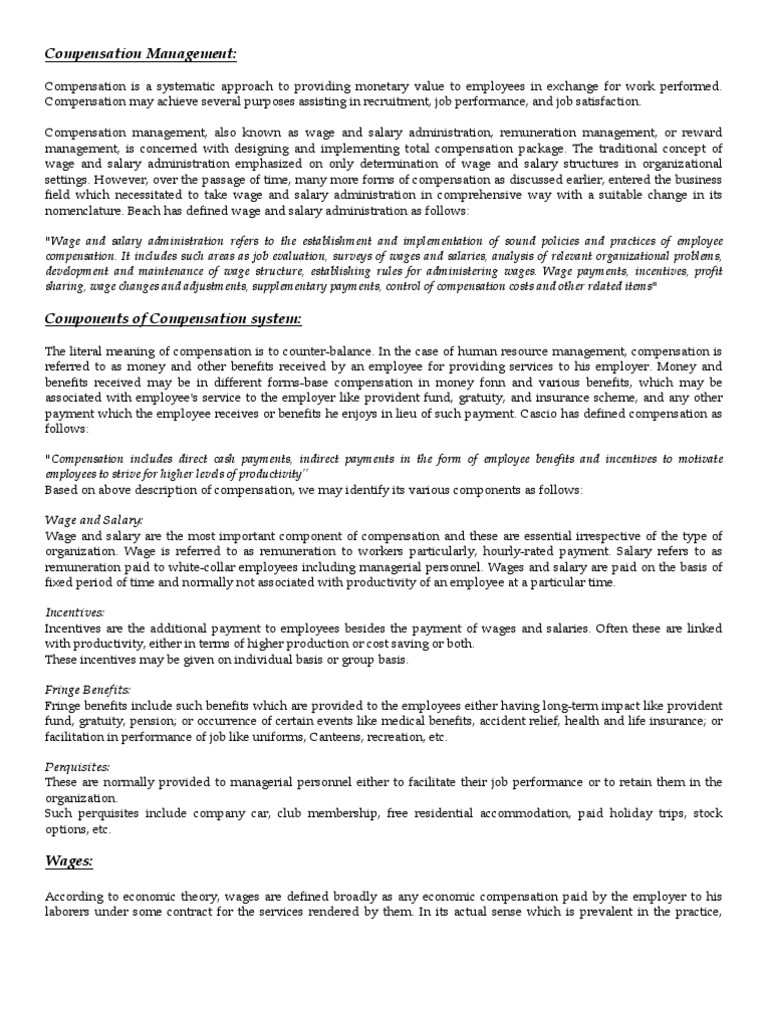 Basics of Compensation Management | PDF | Employee Benefits | 401(K)