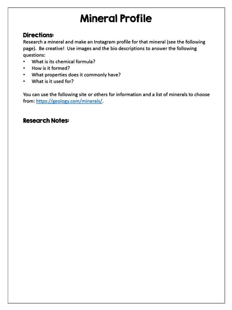 Mineral Profile | PDF | Social Science | Self-Improvement