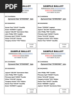 Sample Ballot Barangay Election 2023 | PDF | Sports & Recreation