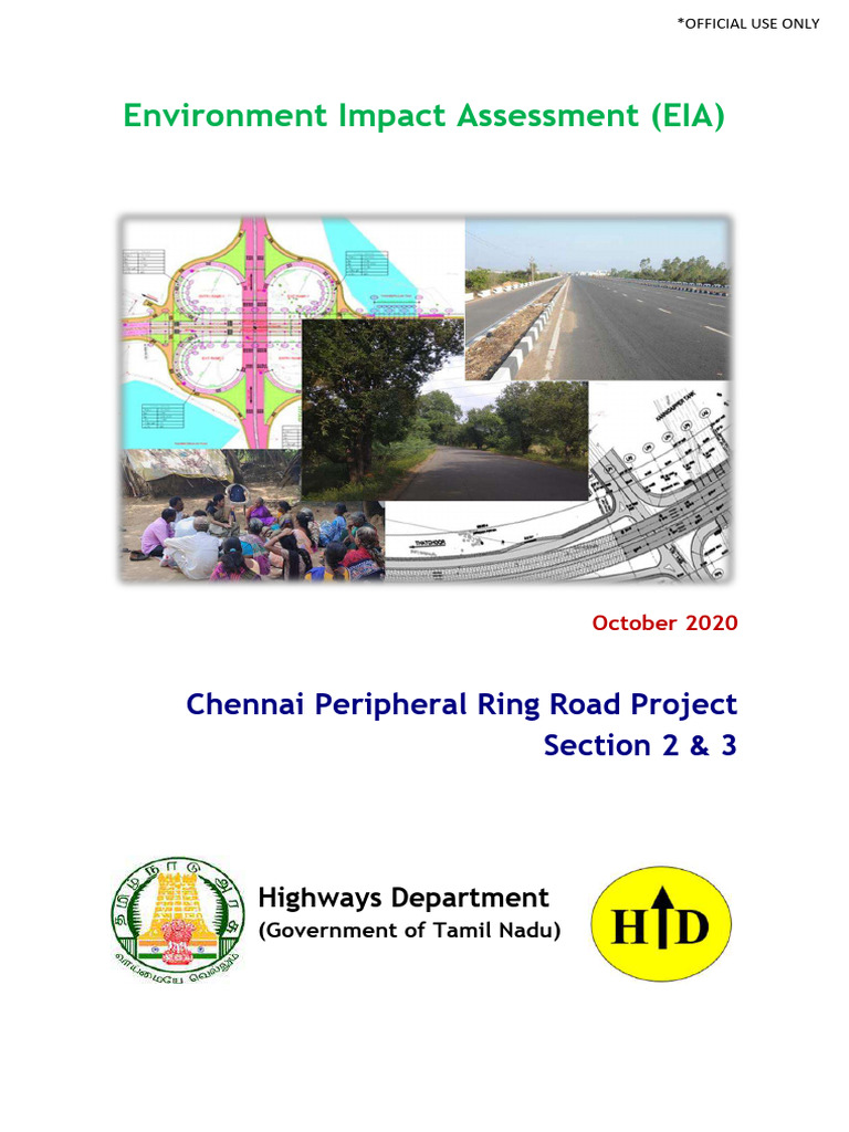 Environment Impact Assessment (EIA) Chennai Peripheral Ring Road Project Section 2and3 | PDF ...