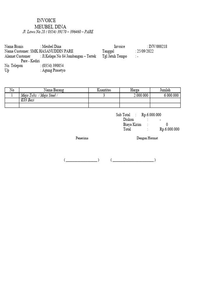 Nota Ud Mandiri | PDF