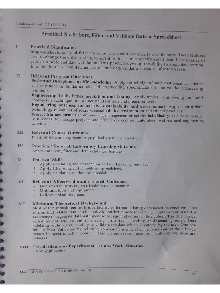 ICT Practical No 8 Semester 1 | PDF