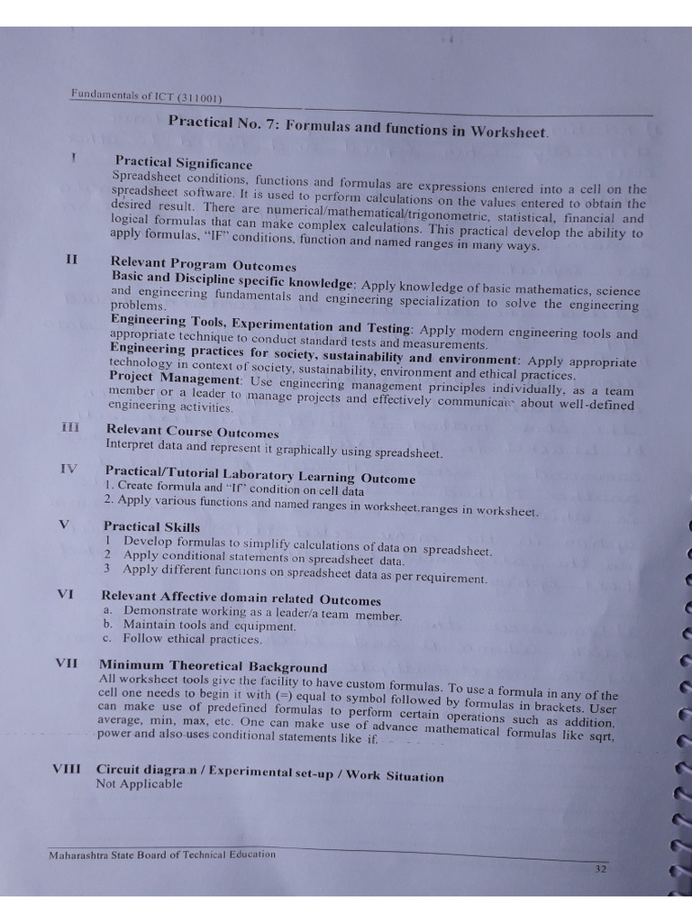 ICT Practical No 7 Semester 1 | PDF