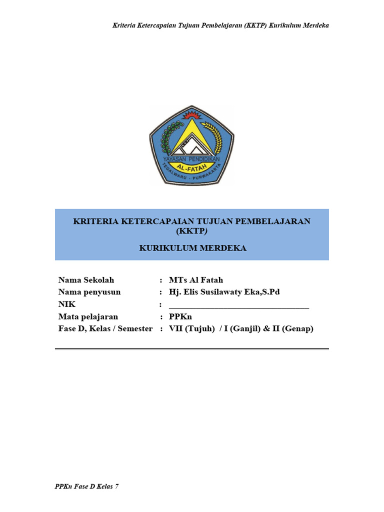 KKTP Kurikulum Merdeka | PDF