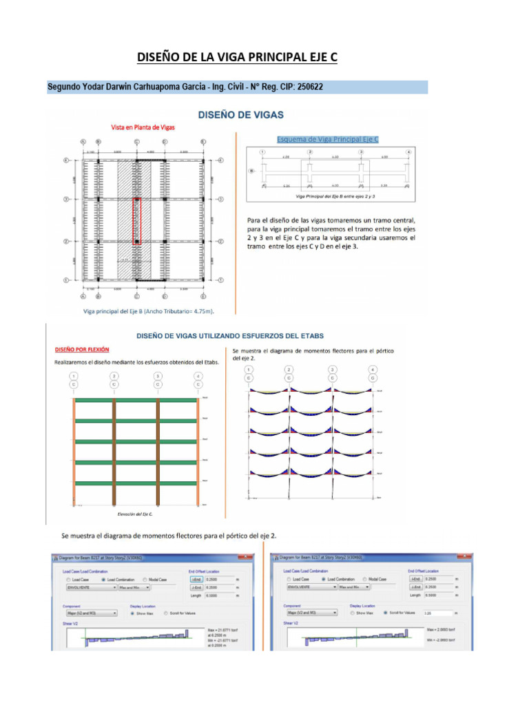 Diseño de Viga Principal Eje C | PDF | Física Aplicada e ...