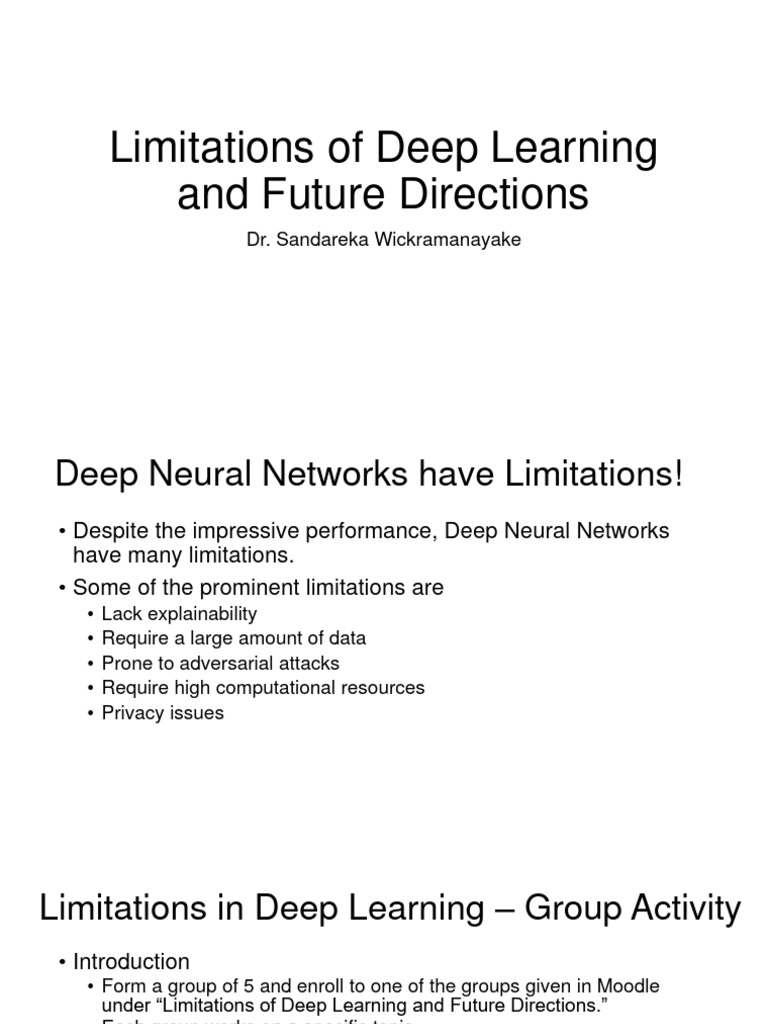 Limitations of Deep Learning and Future Directions | PDF