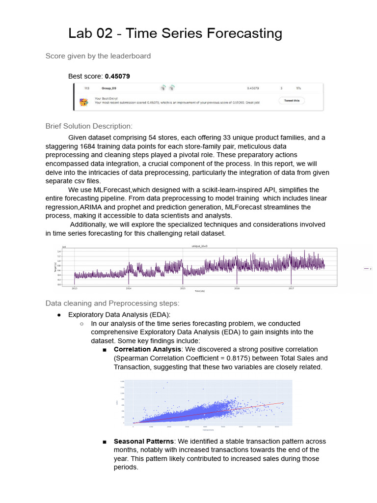 Group 09 - Lab 02 - Time Series Forecasting | PDF