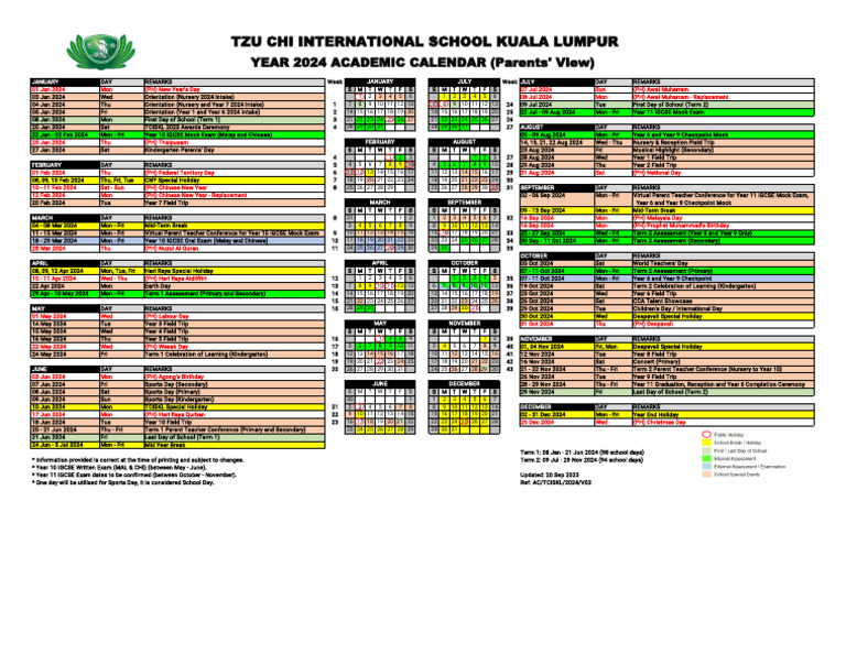 (Appendix 1) 2024 Academic Calendar (Parents View) | PDF | Observances