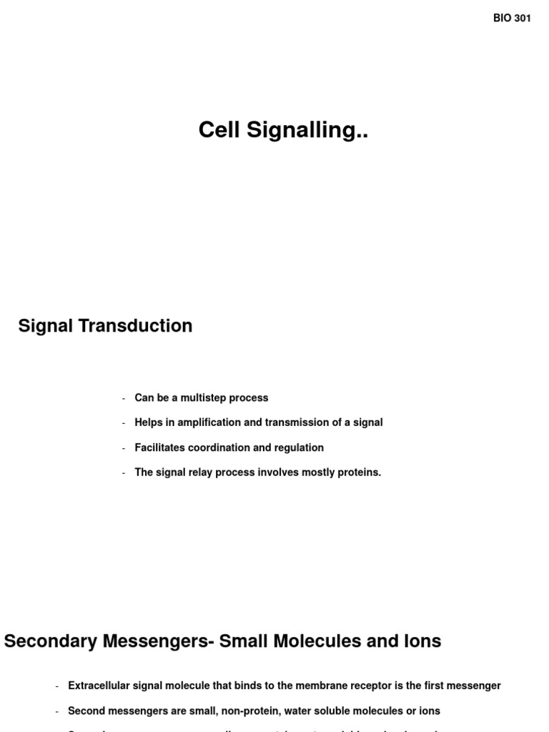 Cell Signalling Basics Part 2 | PDF | Cell Signaling | Signal Transduction