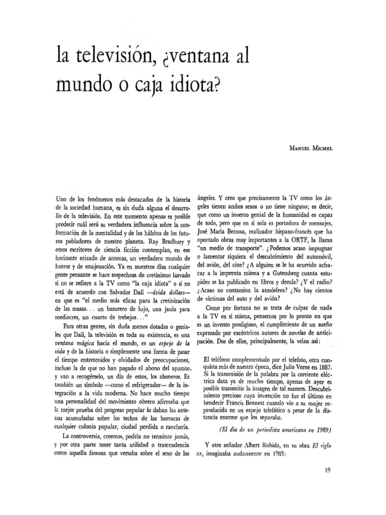 076 09 Television Michel | PDF | Mente | Pollo