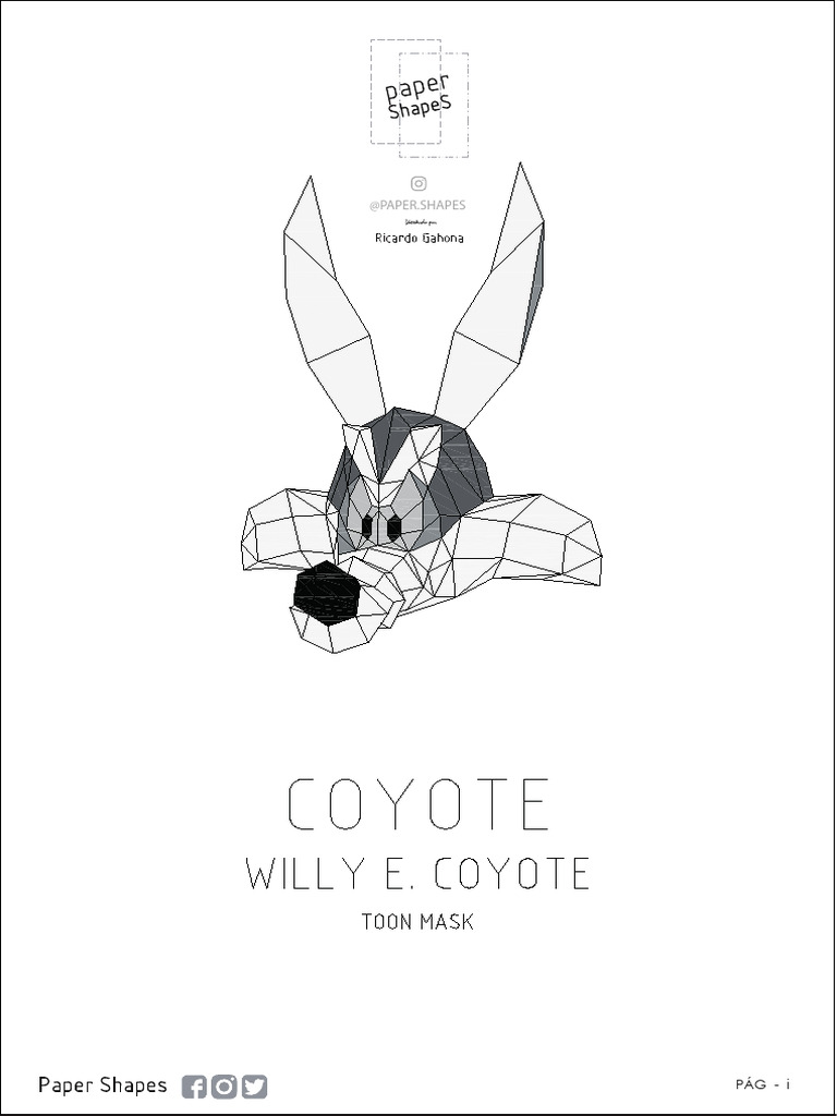 Máscara de Coyote Papercraft | PDF