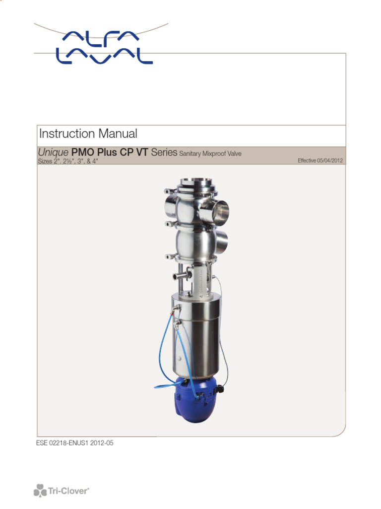 Instruction Manual - Unique PMO Plus® CP Mixproof Vertical Tank Valve ...