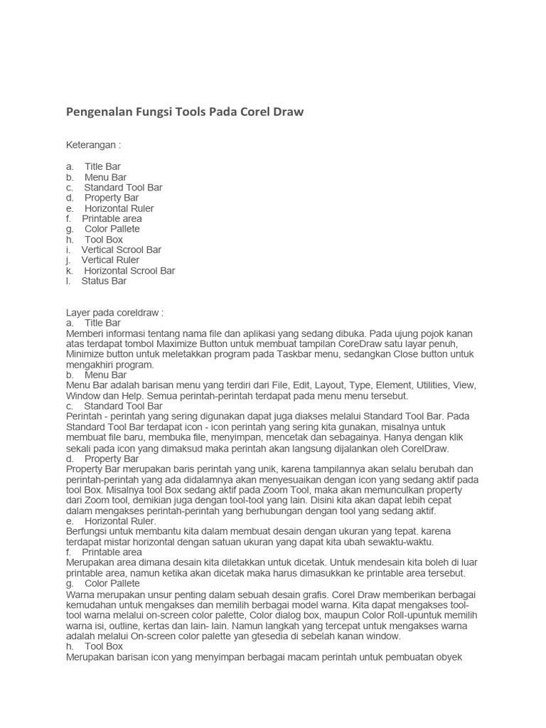 Materi Pengenalan Fungsih Tools Pada Corel Draw | PDF Materi Pengenalan Fungsih Tools Pada Corel Draw | PDF