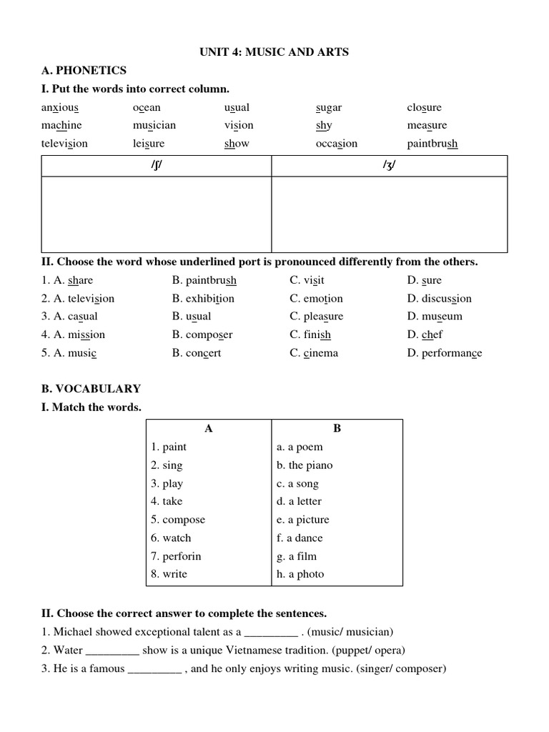 BTTH - Unit 4 Music and Arts | PDF | Color | Paintings