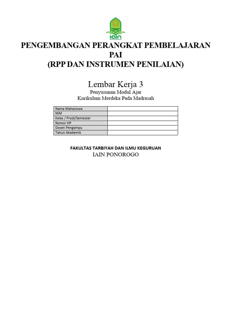 LK-3 - Penyusunan Modul Ajar | PDF