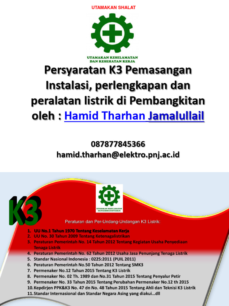 4G. Persyaratan K3 Pemasangan Instalasi Pembangkit KEM | PDF