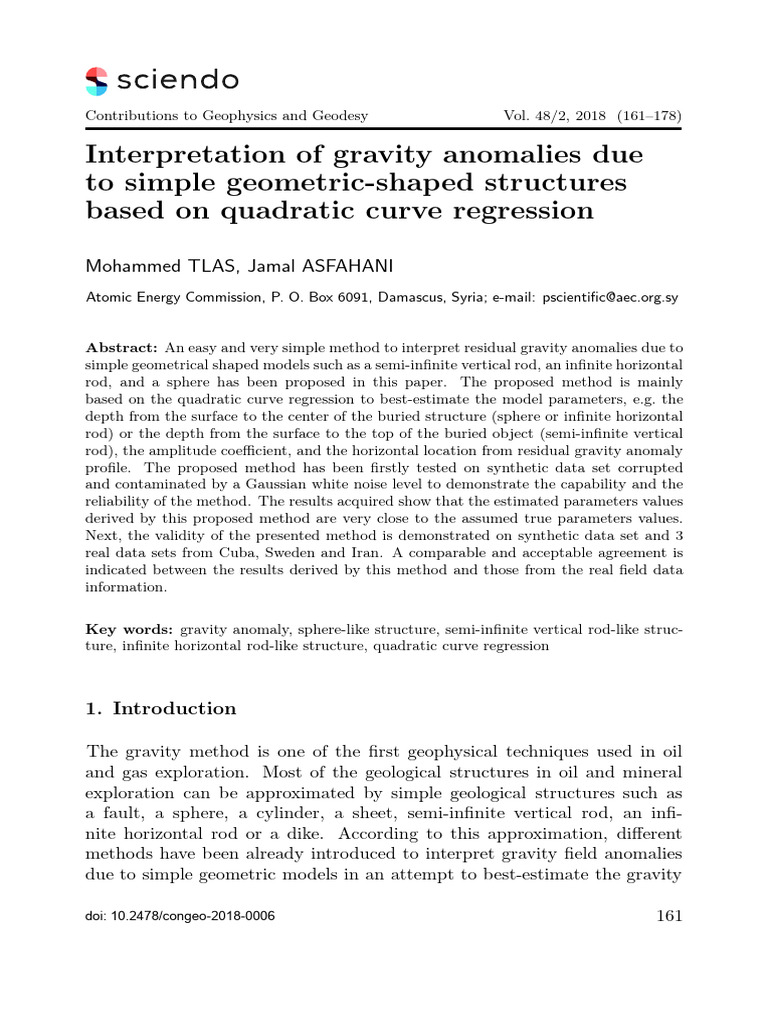 Interpretation of Gravity Anomalies Due To Simple | PDF | Least Squares ...