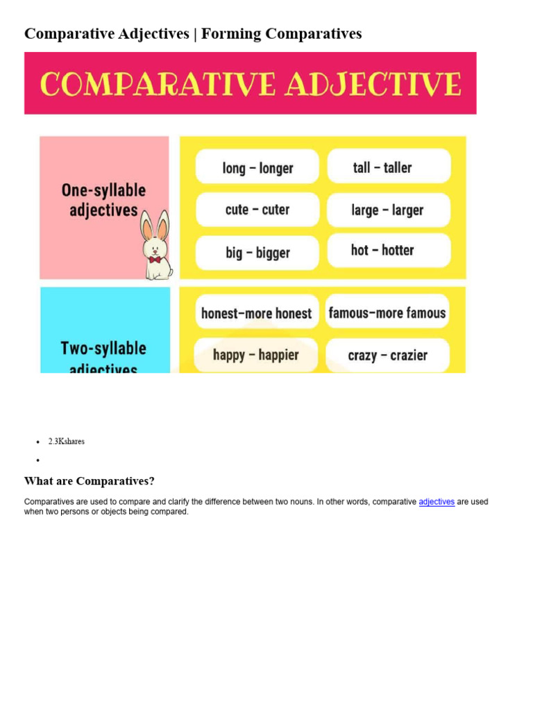 Comparative Adjectives Guide | PDF