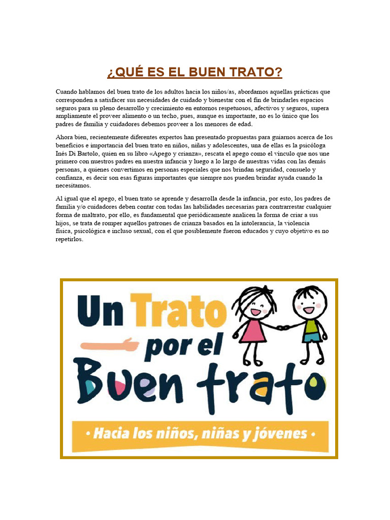 Qué Es El Buen Trato | PDF
