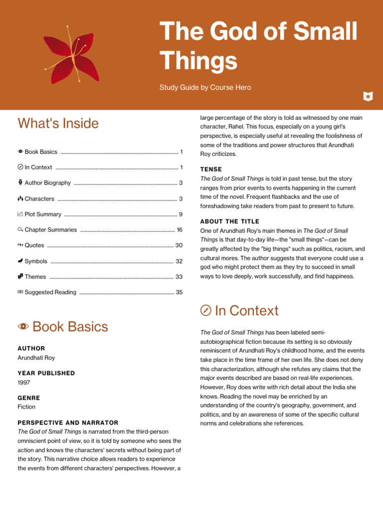 The God of Small Things Study Guide | PDF | Narration