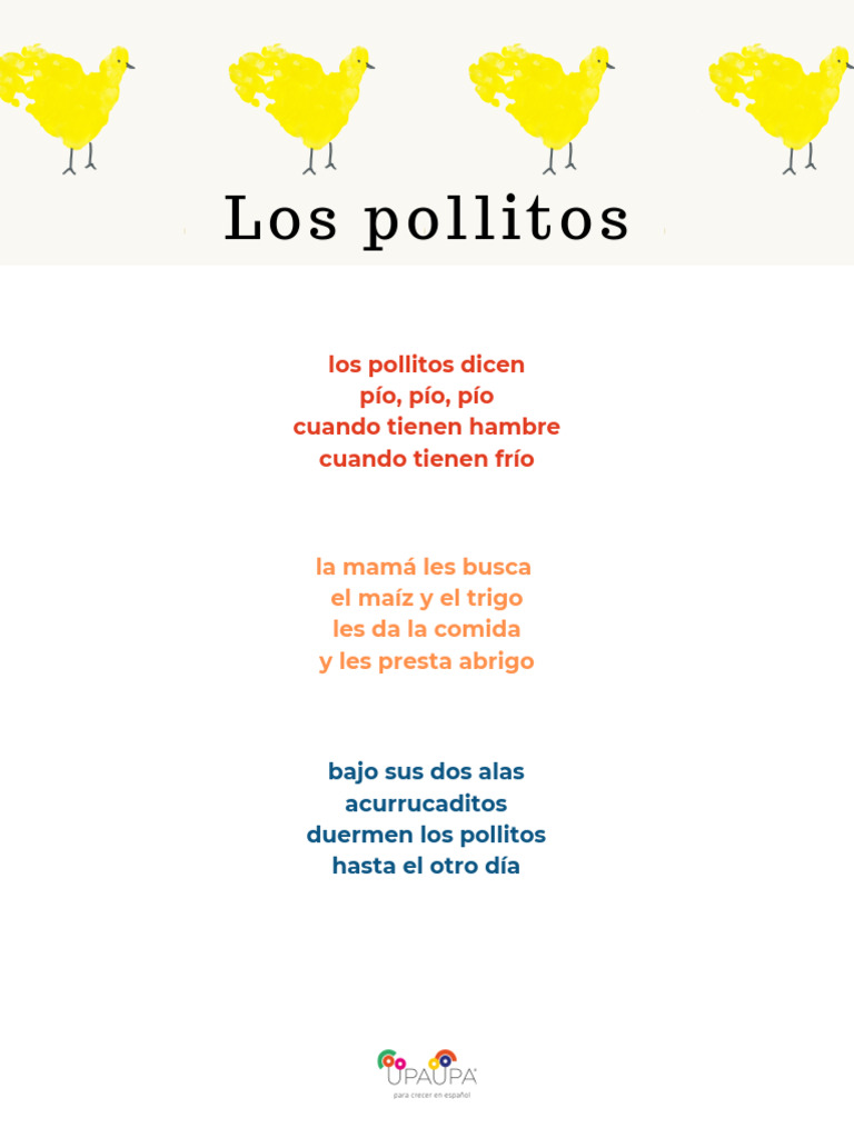Letra Los Pollitos | PDF