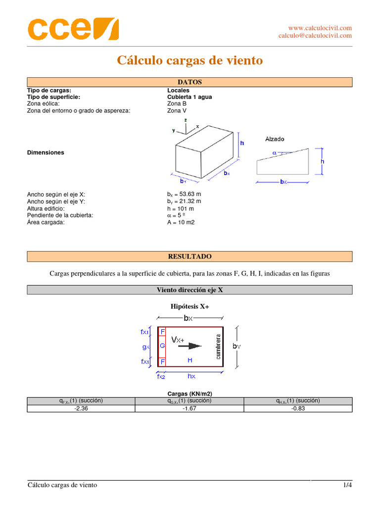 Calculo Cargas de Viento | PDF