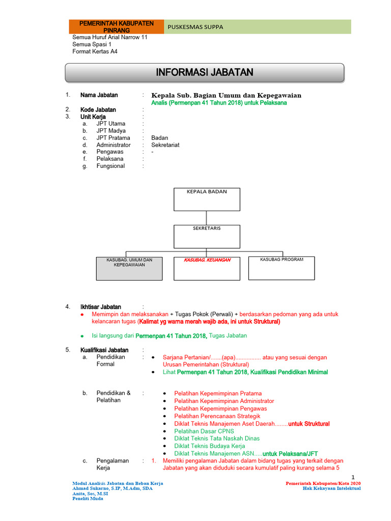 Modul Formulir Anjab Dan Abk 2022 | PDF