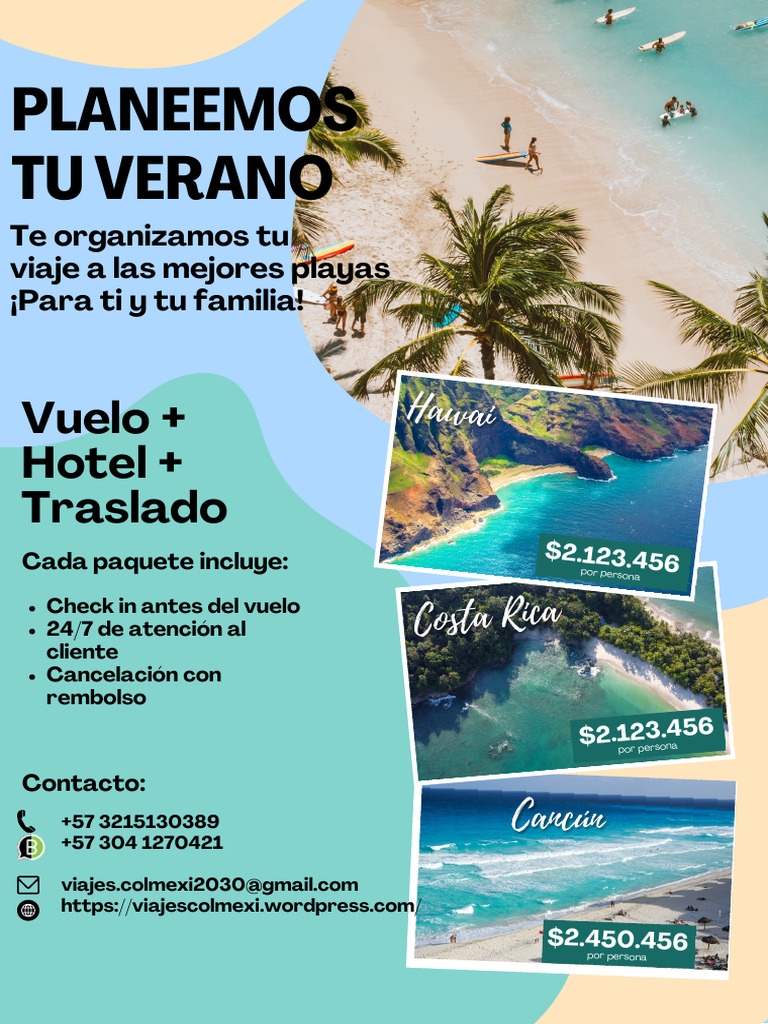 Flyer de Agencia de Viajes Verano Audaz Azul | PDF