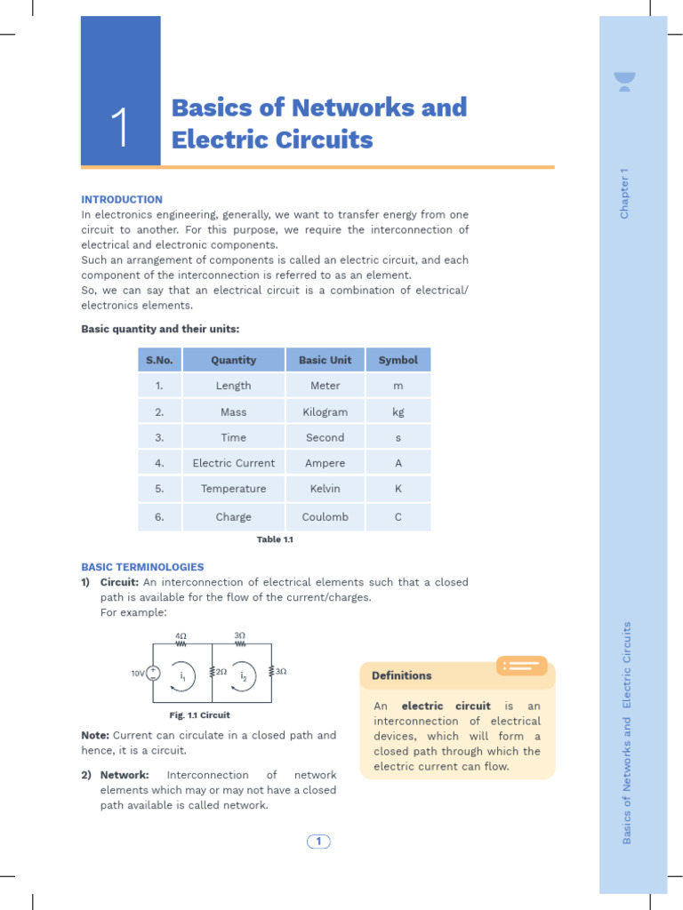 Intro to Networks & Circuits | PDF | Electric Charge | Electric Current