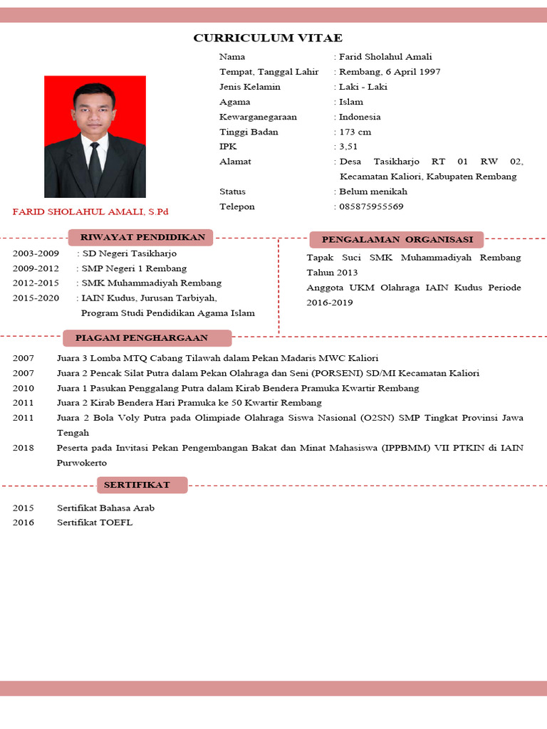CV Farid Sholahul Amali PDF | PDF