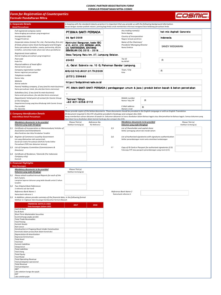 COSMIC Registration Form - Bilingual - Rev10072017 | PDF
