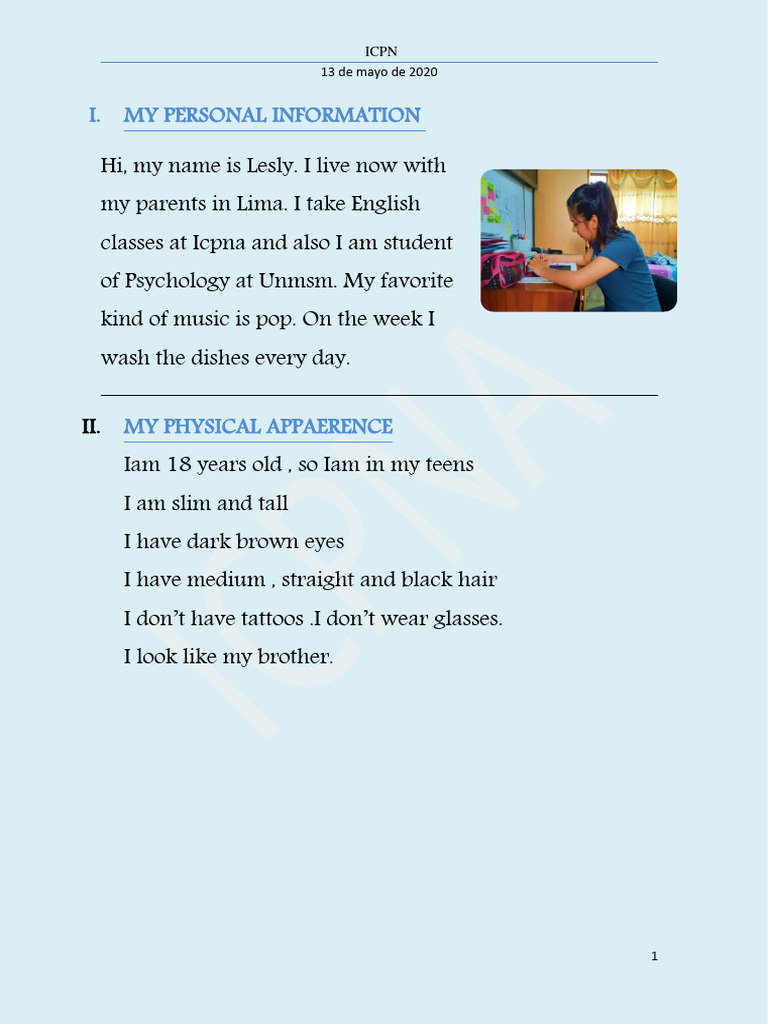 Tarea Icpna Basic 5 | PDF | Self-Improvement | Wellness