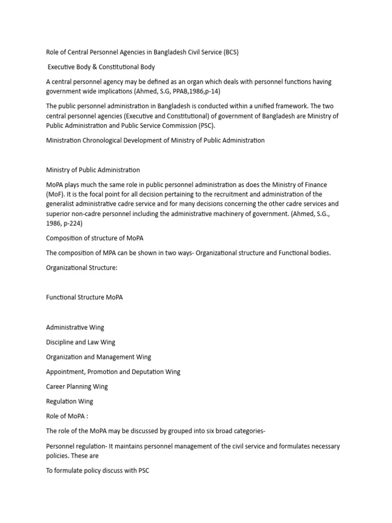 BPAS | PDF | Civil Service | Government