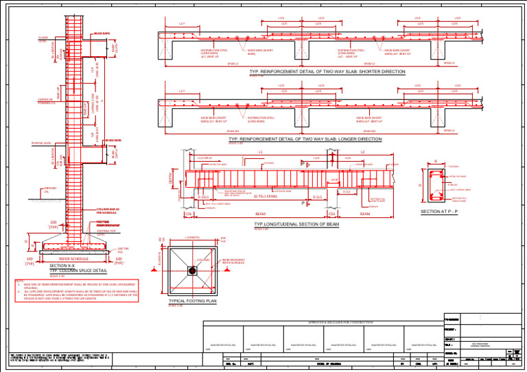 RCC Column and Slab Reinforcement Details | PDF | Civil Engineering ...