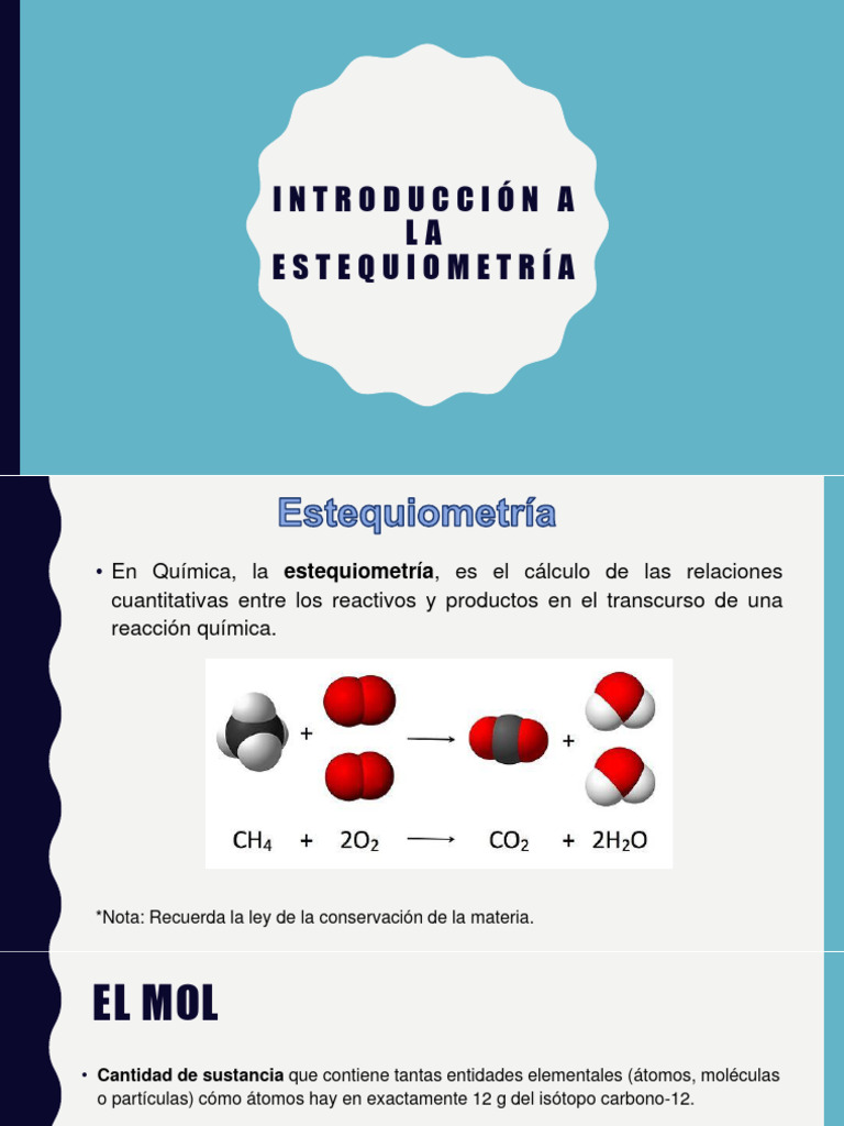 Introducción a la Estequiometría | PDF | Mole (Unidad) | Estequiometría