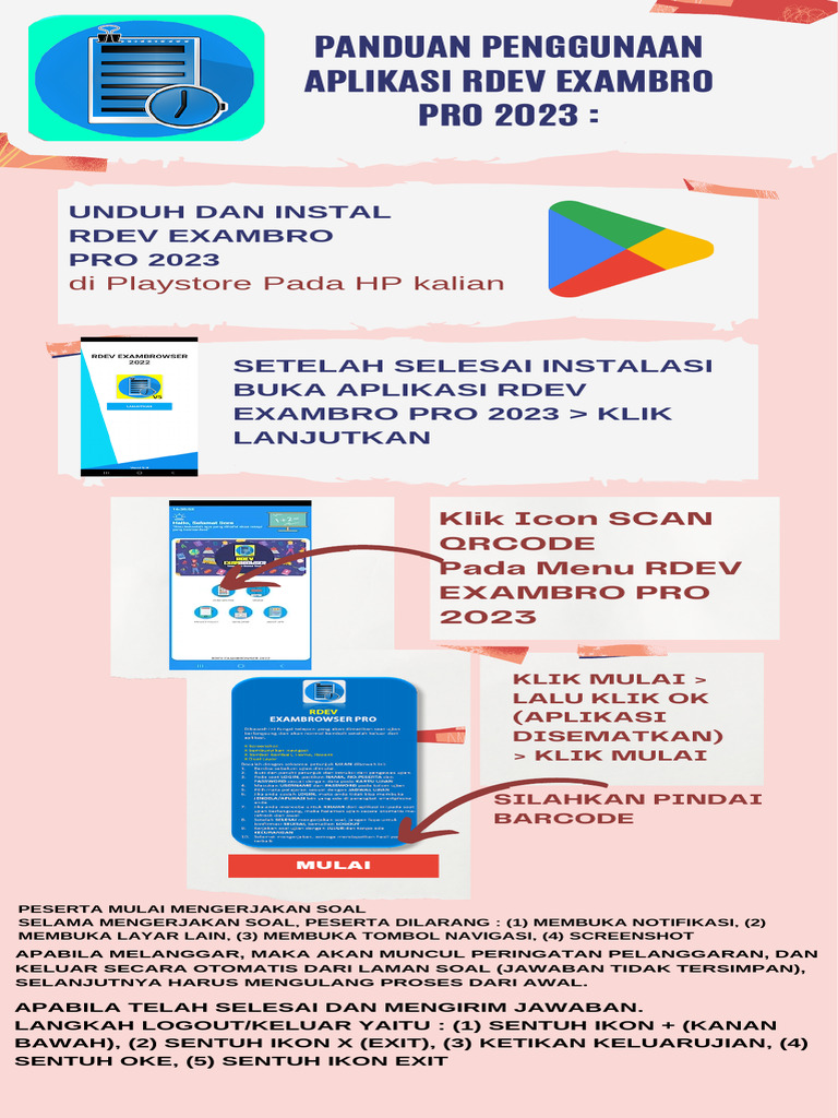 Panduan Penggunaan RDEV Exambro Pro 2023 | PDF