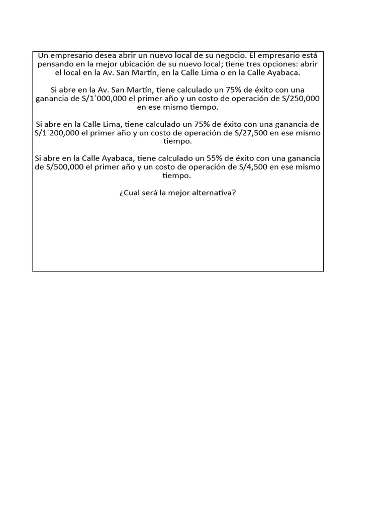 Mejor ubicación para tienda de equipos | PDF