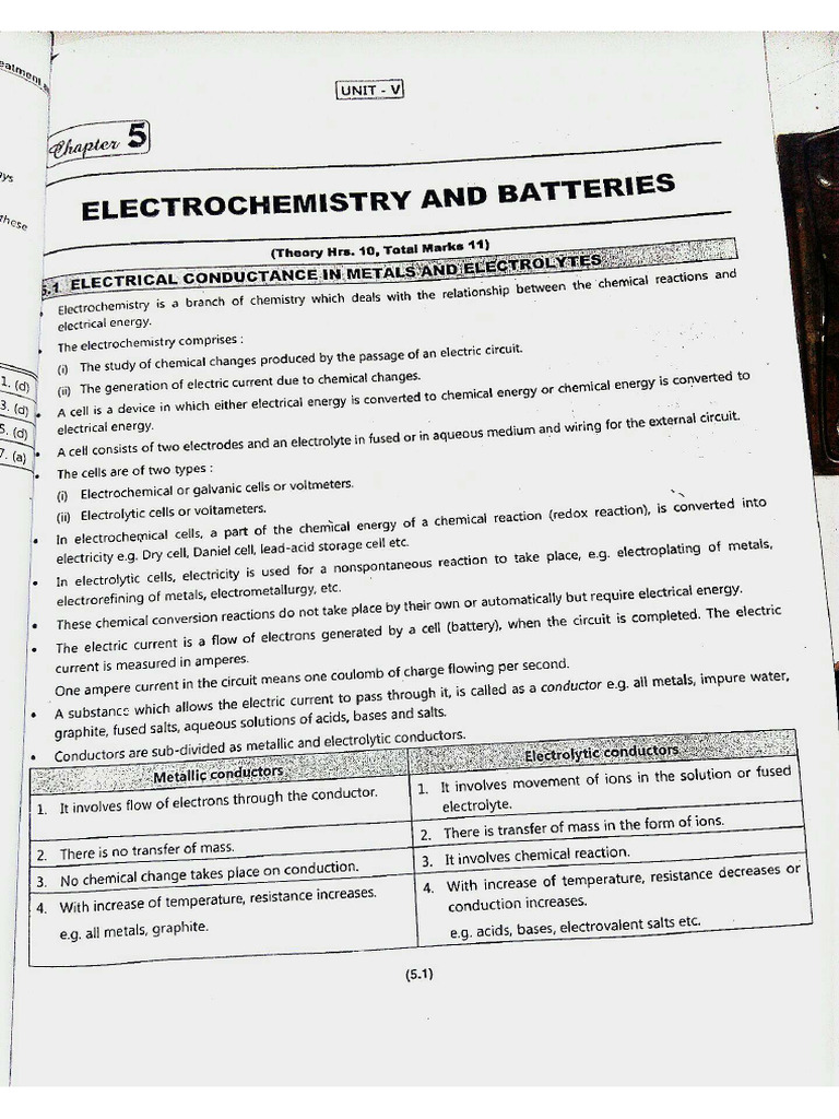 Electrochemistry and Batteries | PDF