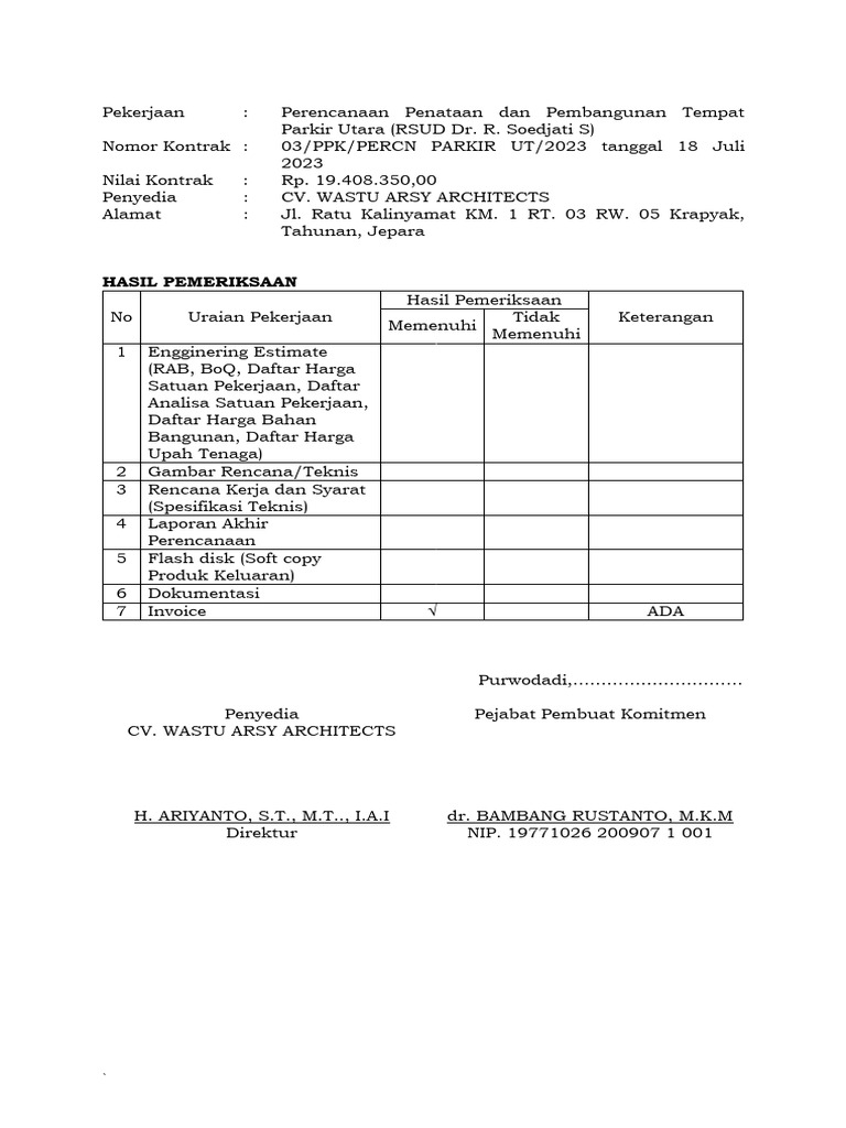 Ceklis Konstruksi | PDF