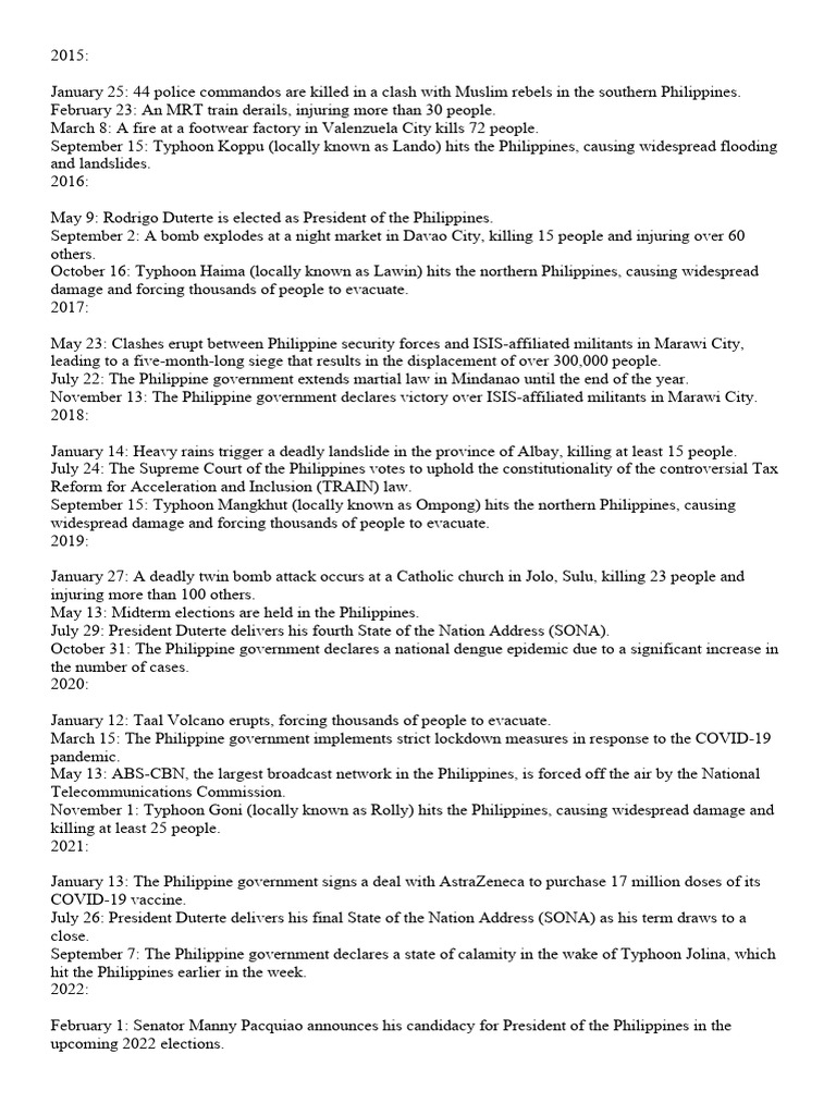 Philippines Current Events | PDF | Philippines | Rodrigo Duterte