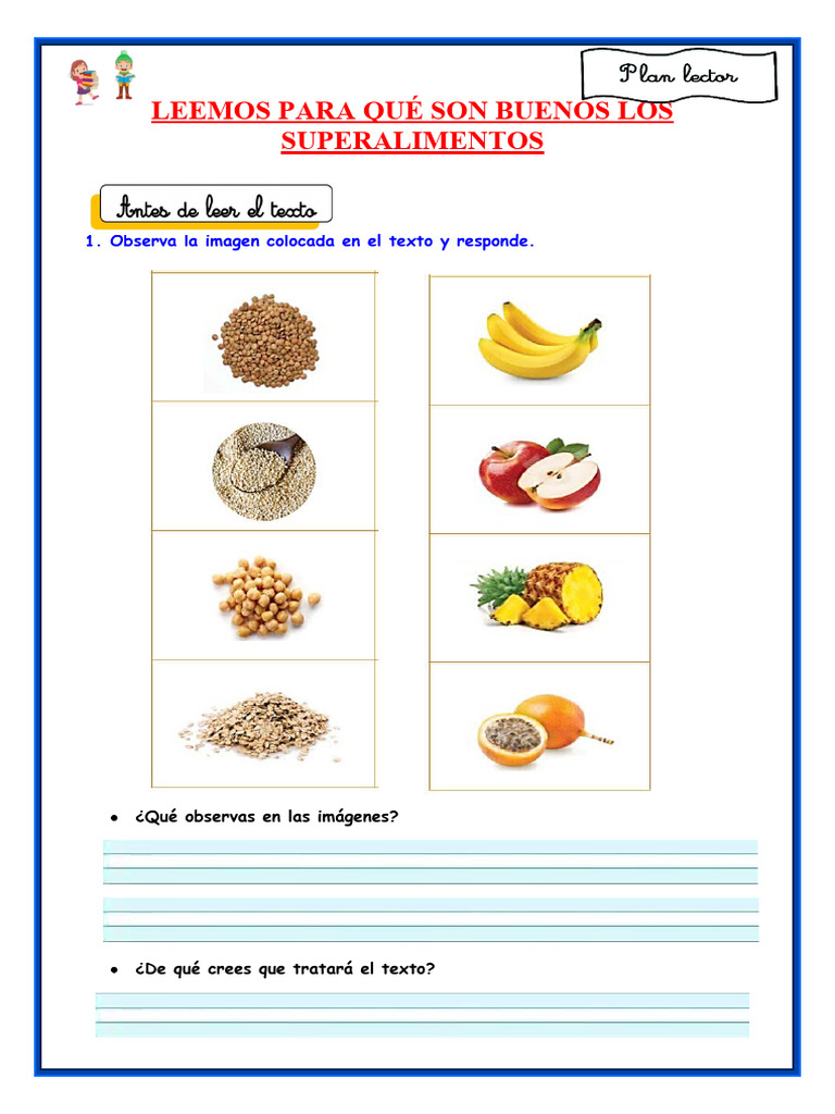 E8 S2 Ficha D4 Plan Lector Leemos para Que Son Buenos Los Spuper ...