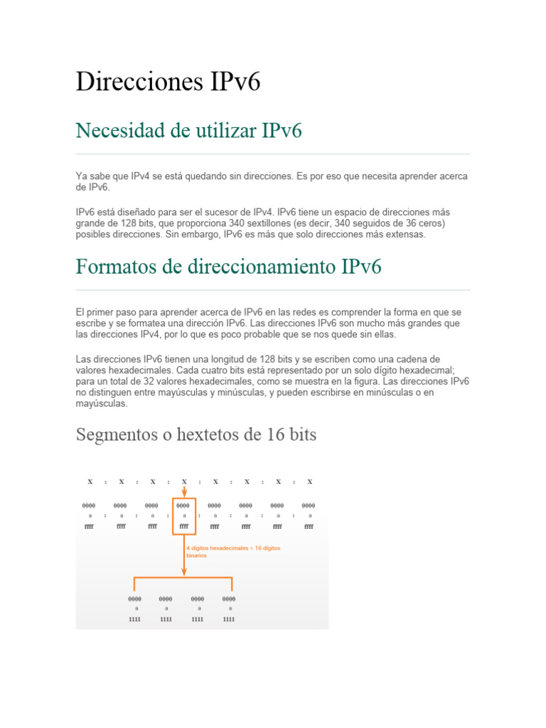 Direcciones IPv6 - Intro | PDF