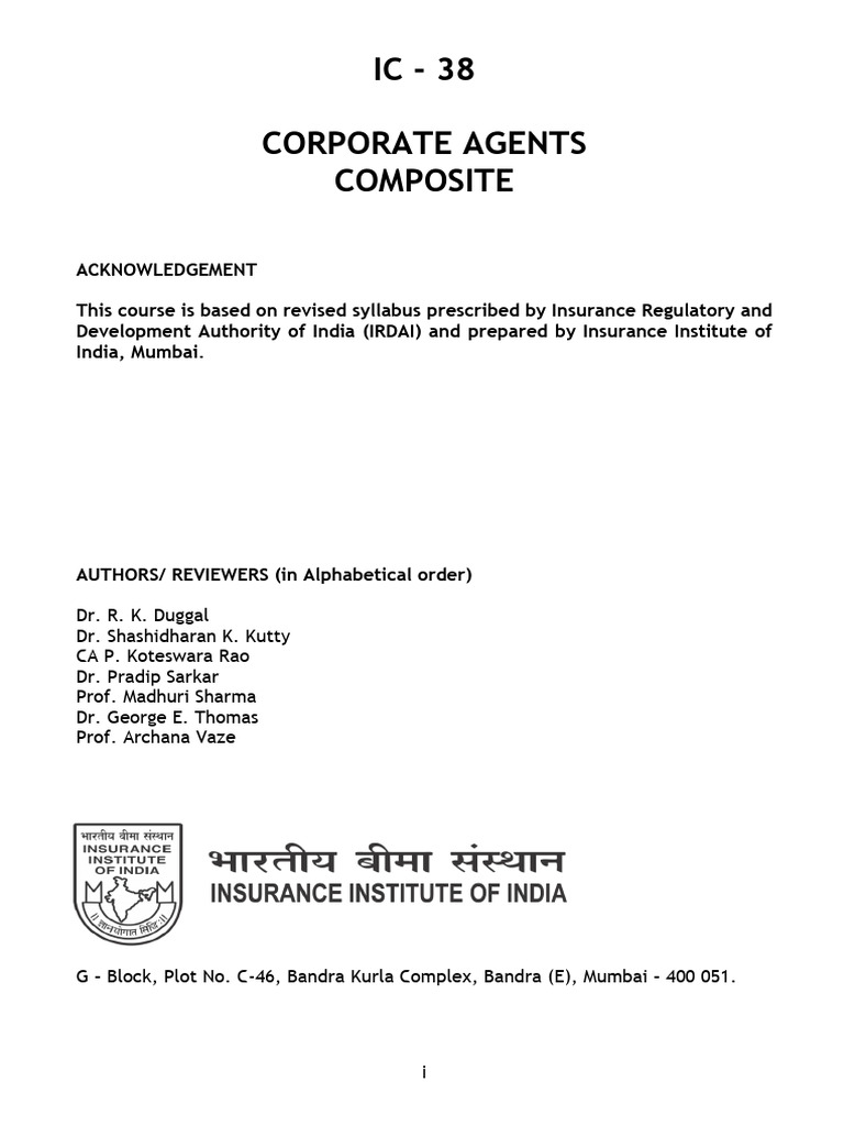 Final IC-38 - Corporate Agent - Composite - English | PDF | Insurance ...