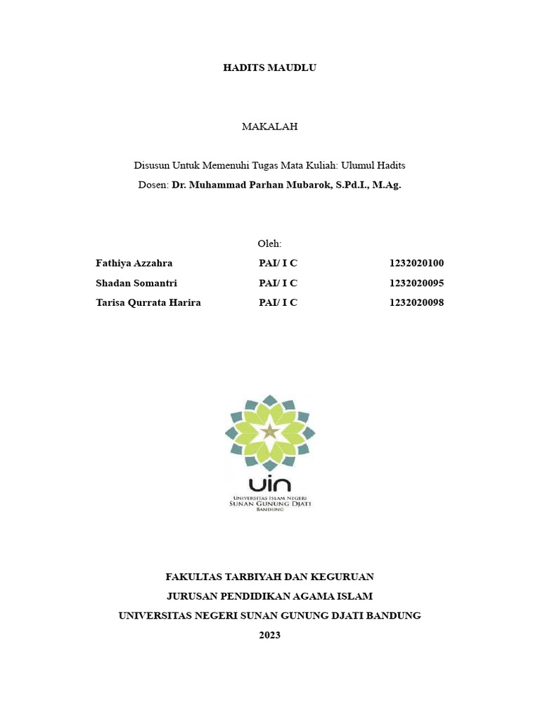 Memahami Hadits Maudhu dalam Islam | PDF