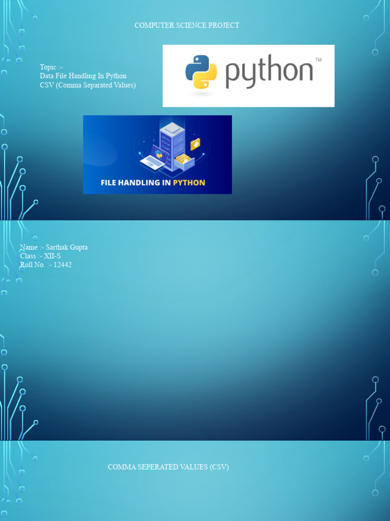 Computer Science Project | PDF | Comma Separated Values | Software