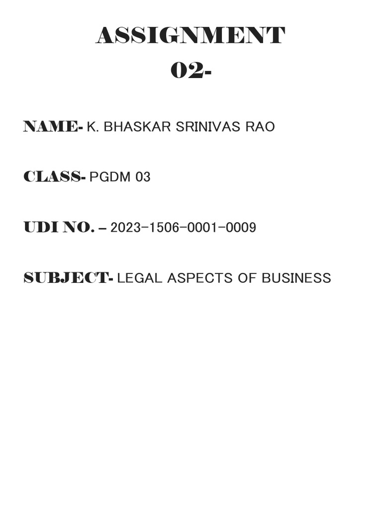 Law Assignment | PDF