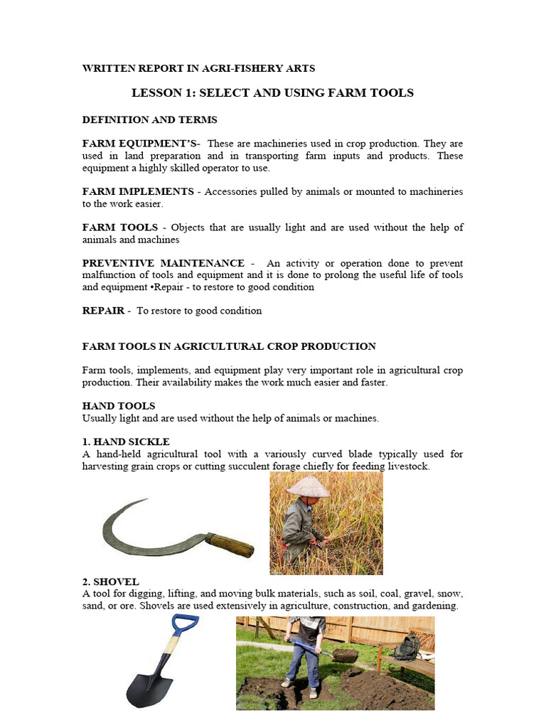 WRITTEN REPORT IN AGRI Lesson 1 | PDF
