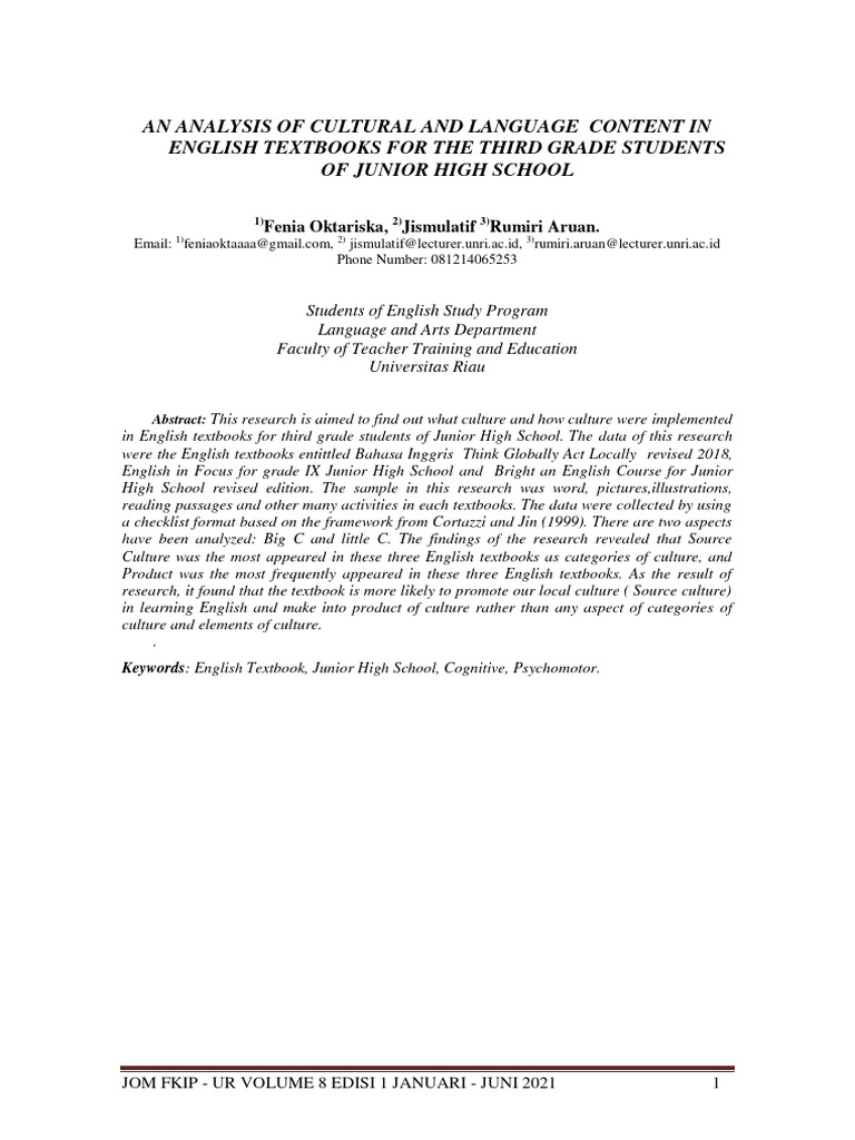 1 SM | PDF | English As A Second Or Foreign Language | Curriculum