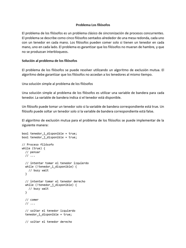 Problema de Los Filosofos | PDF | Computación concurrente | Informática teórica